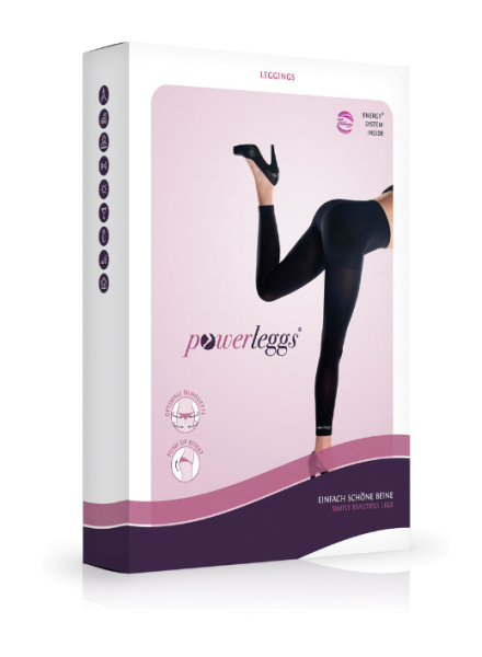 Powerleggs® Kompression Leggings Damen Schwarz Mit Body Shape Effekt